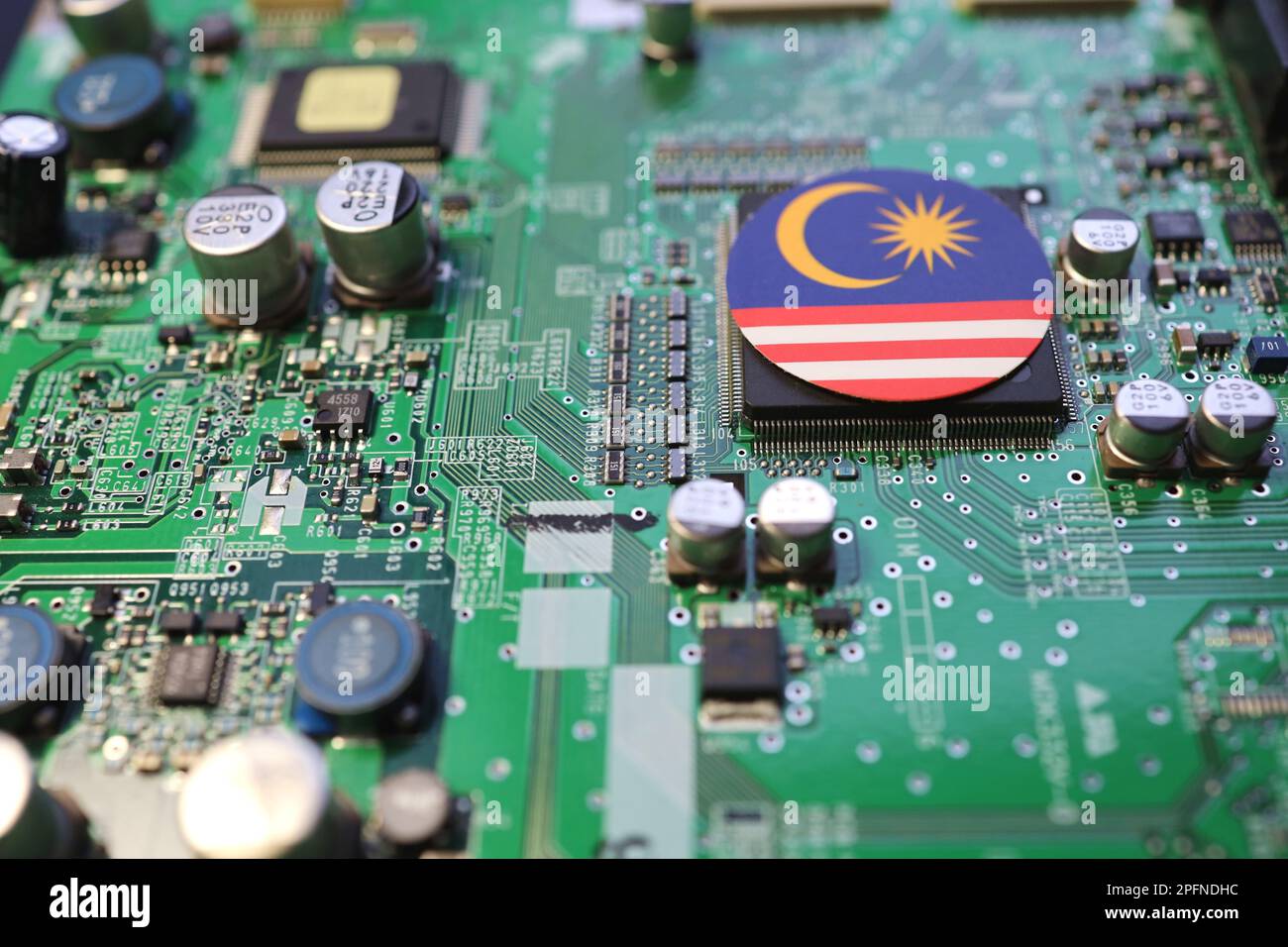 An image of the Malaysian flag and the semiconductor industry Stock ...