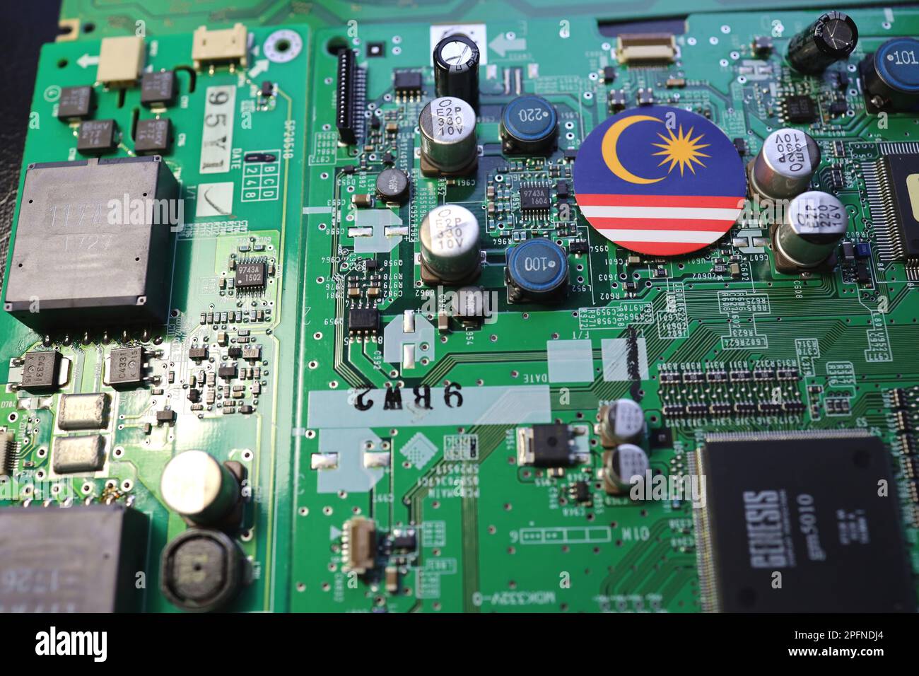 An image of the Malaysian flag and the semiconductor industry Stock ...