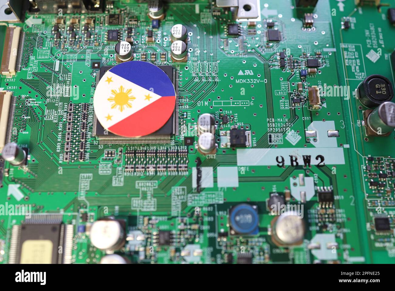 An image of the Philippine flag and the semiconductor industry Stock ...