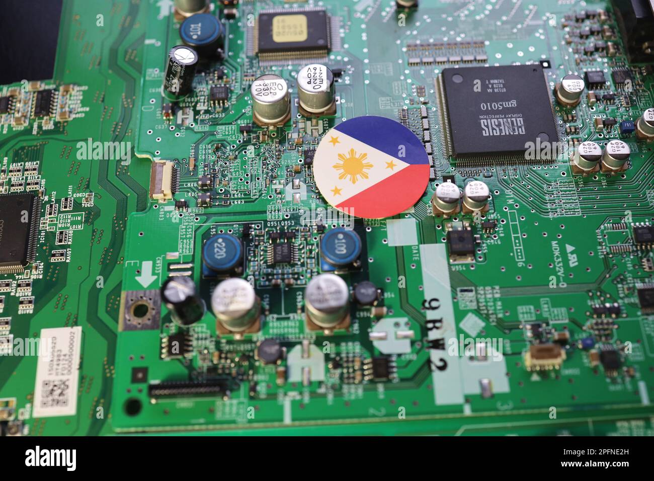 An image of the Philippine flag and the semiconductor industry Stock ...