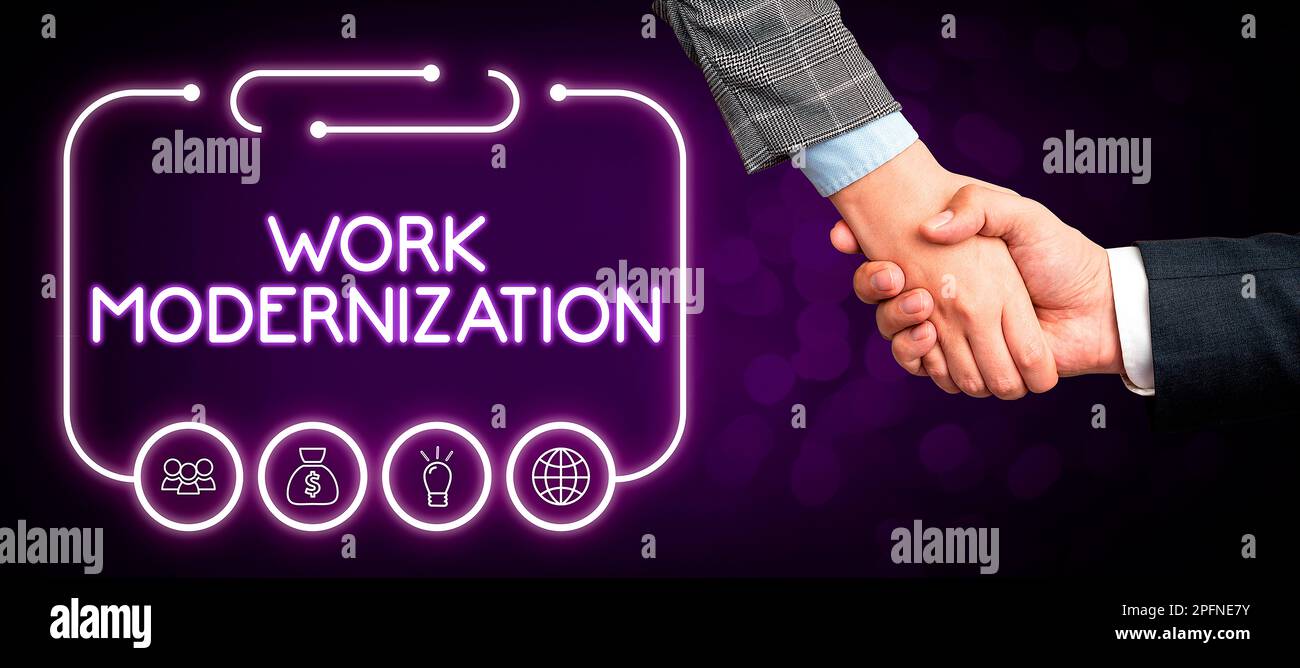 Inspiration showing sign Work Modernization. Business idea changing ...