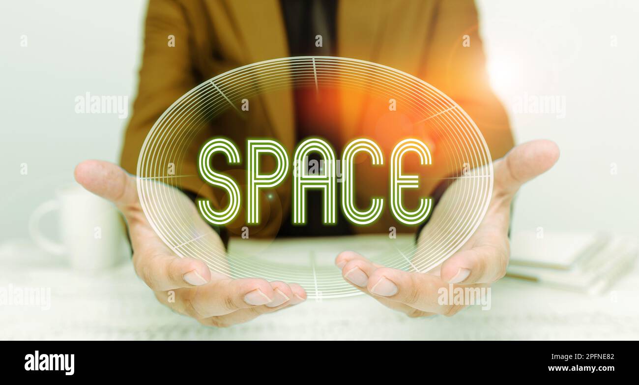 Handwriting text Space. Business overview continuous area or expanse ...