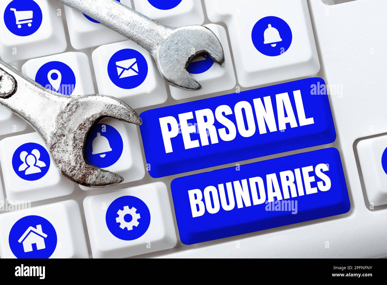 Hand writing sign Personal Boundaries. Concept meaning something that ...