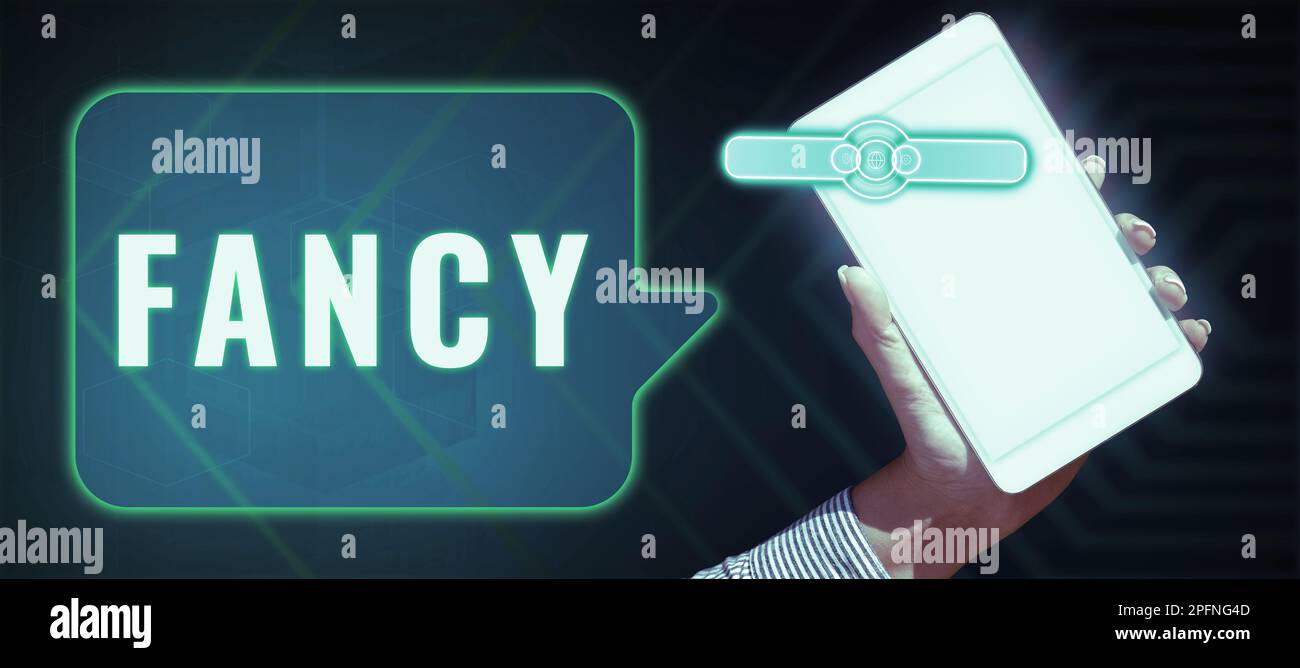 Writing displaying text Fancy. Concept meaning a feeling of liking or ...