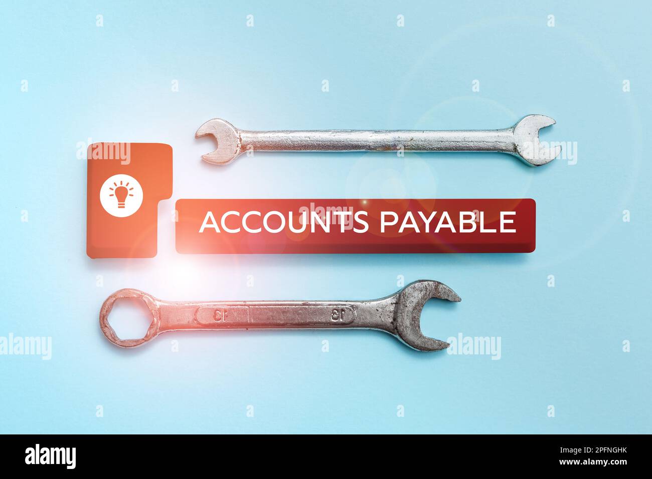 Text caption presenting Accounts Payable. Word Written on money owed by ...