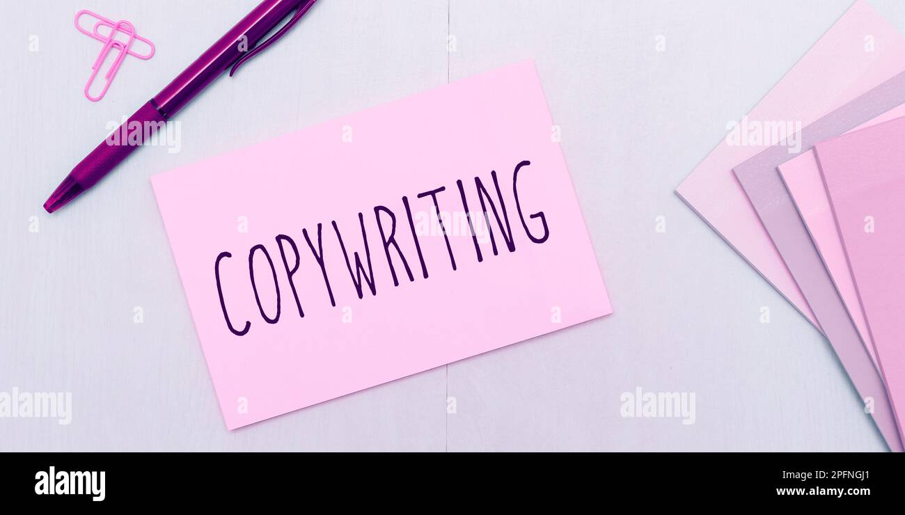 Inspiration showing sign Copywriting. Word Written on writing the text ...