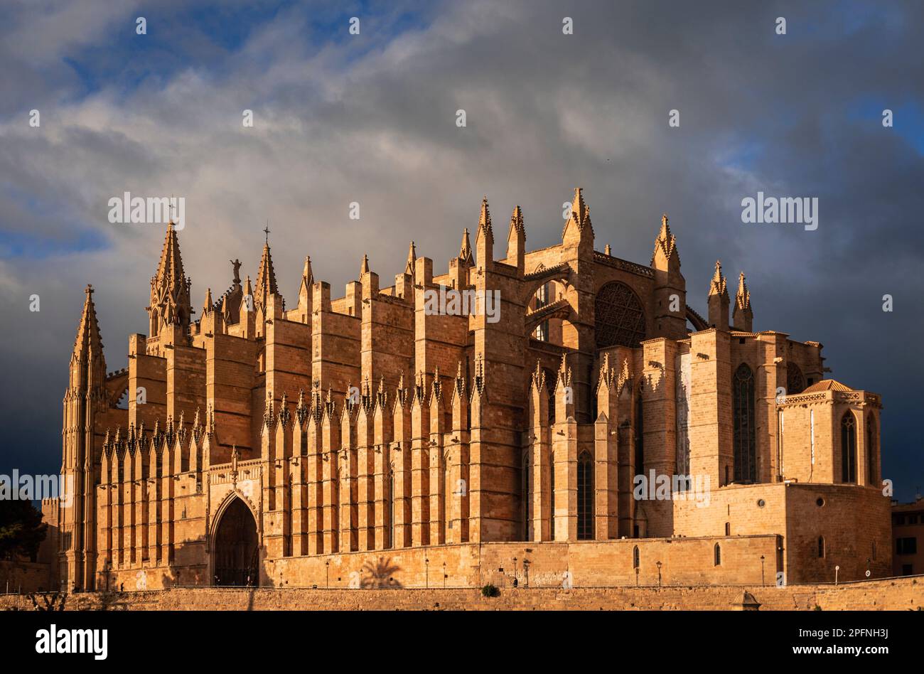 Dramatic late afternoon storm light on The Cathedral of Santa Maria of ...