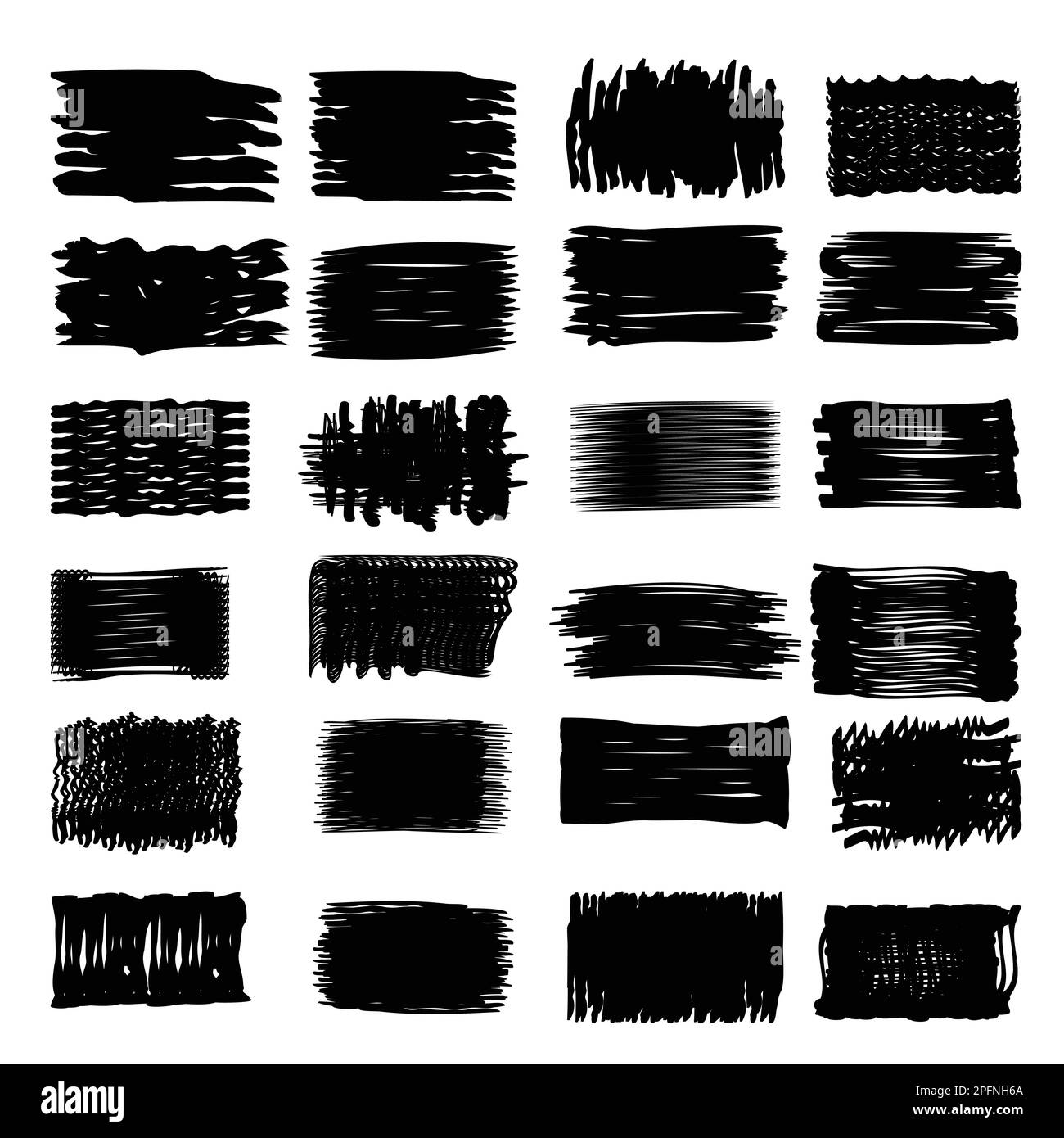 Paint brush stroke bundle, brush stroke abstract shapes, Vector black ...