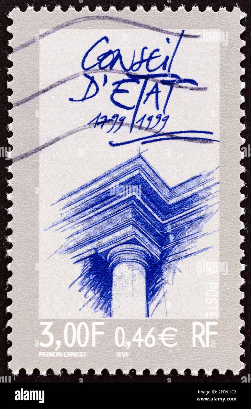 FRANCE - CIRCA 1999: A stamp printed in France issued for the 200th ...