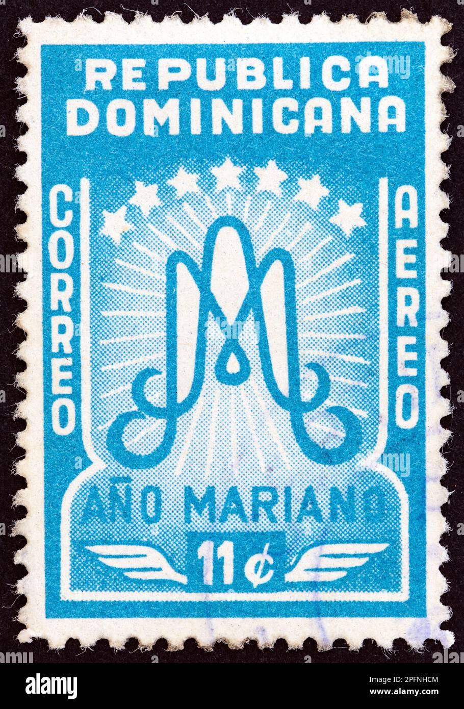 DOMINICAN REPUBLIC - CIRCA 1954: A stamp printed in Dominican Republic ...