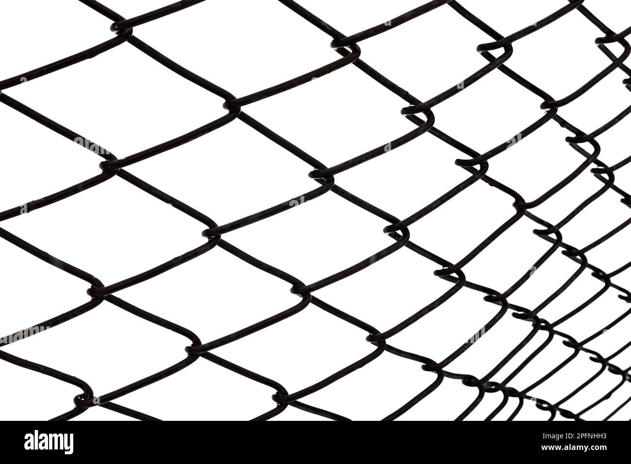 The texture of the metal mesh. Torn, destroyed, broken metal mesh on a ...