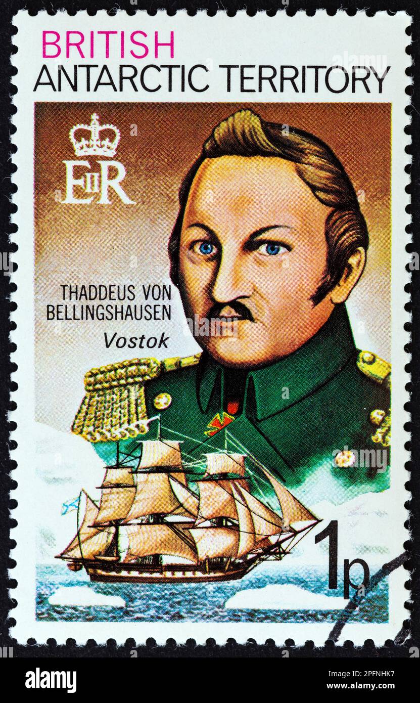 BRITISH ANTARCTIC TERRITORY - CIRCA 1973: A stamp printed in United ...