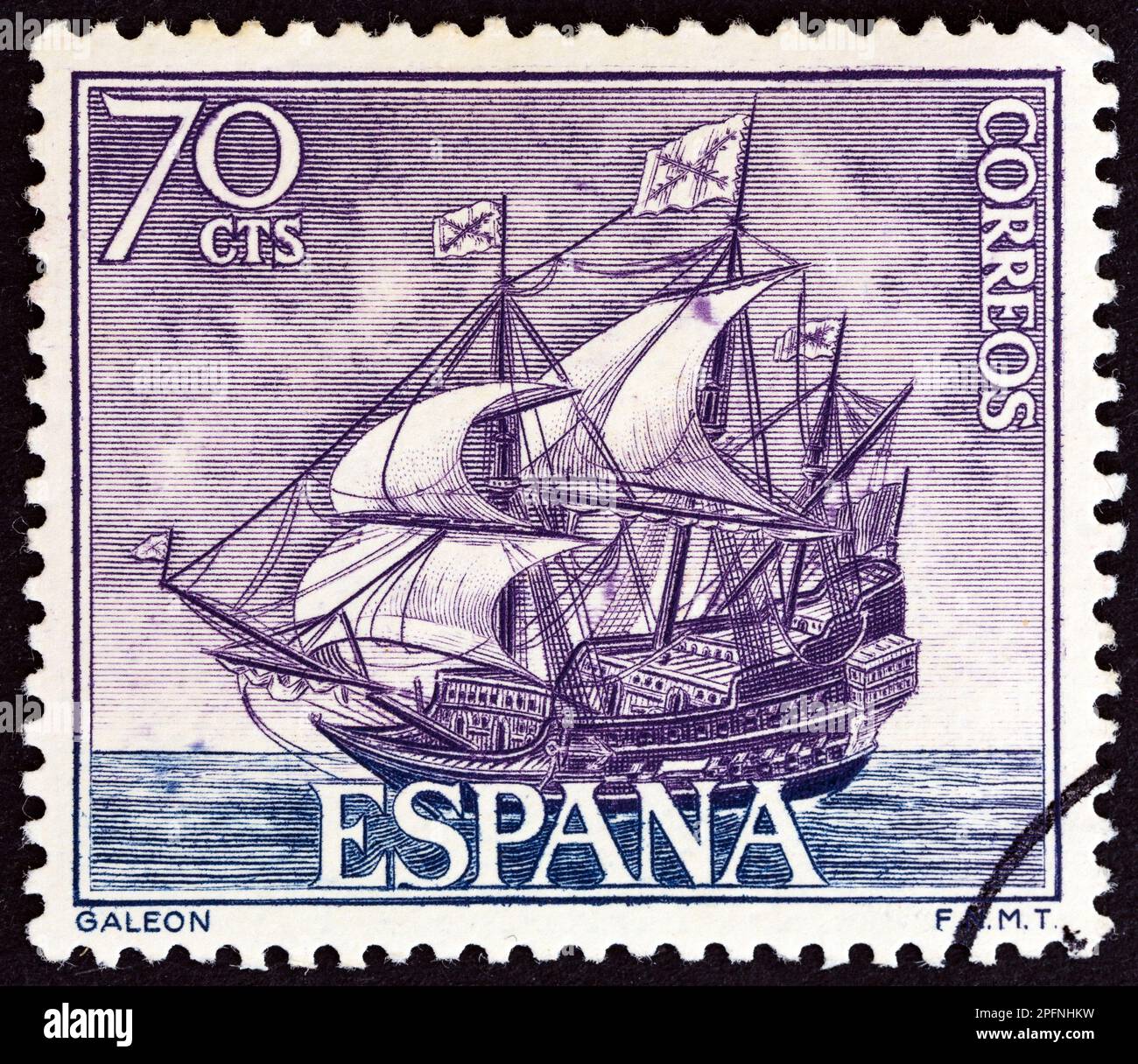 SPAIN - CIRCA 1964: A stamp printed in Spain from the "Spanish Navy ...