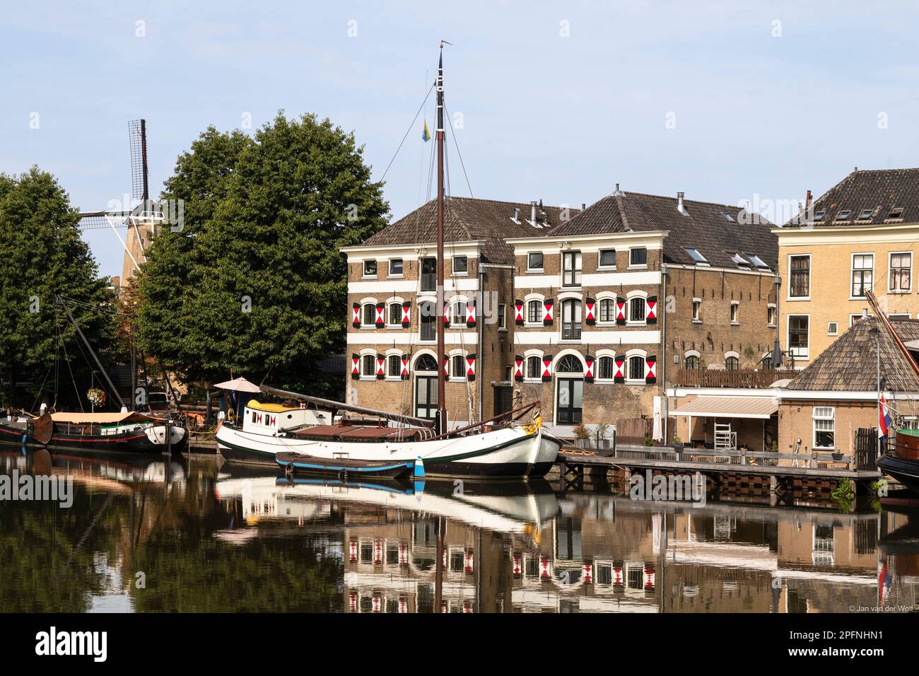 Museumhaven and old sailing boats in the harbor of the Dutch historical ...