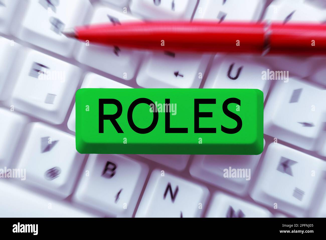 Hand writing sign Roles. Internet Concept part played by person thing ...