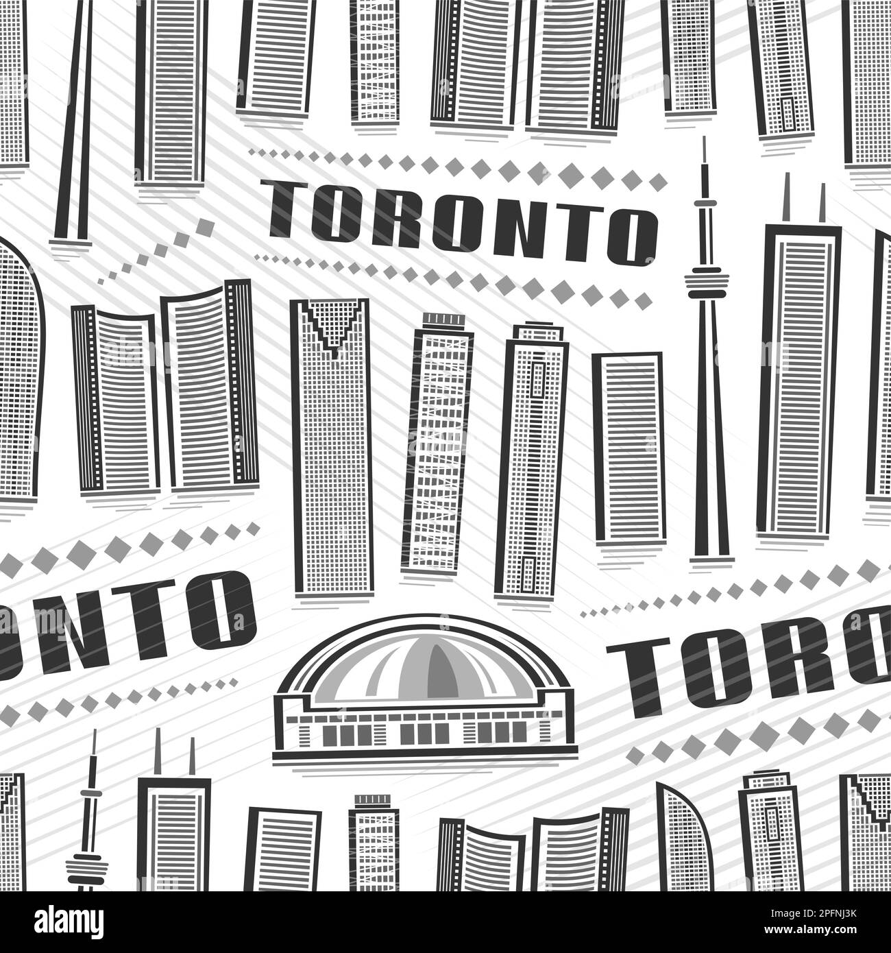 Vector Toronto Seamless Pattern, repeating background with illustration ...