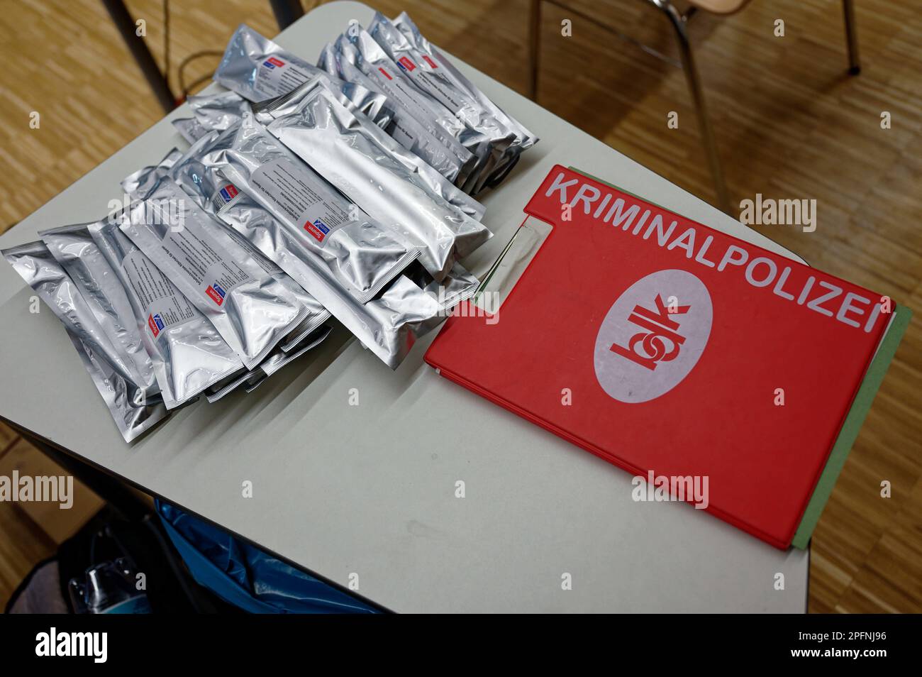 Cologne, Germany. 18th Mar, 2023. Test strips are ready on a table ...