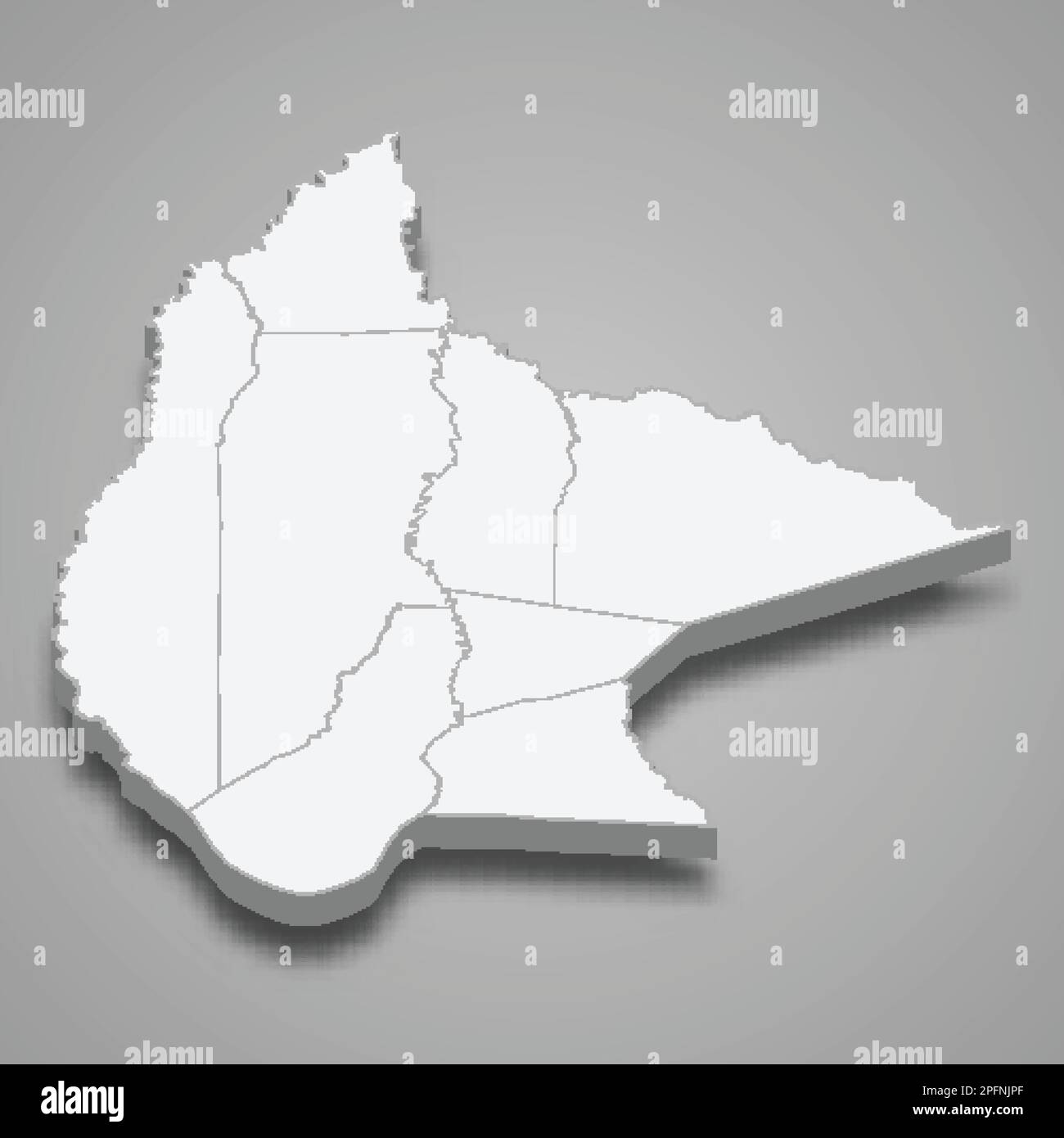 3d isometric map of Beni is a province of Bolivia isolated with shadow ...