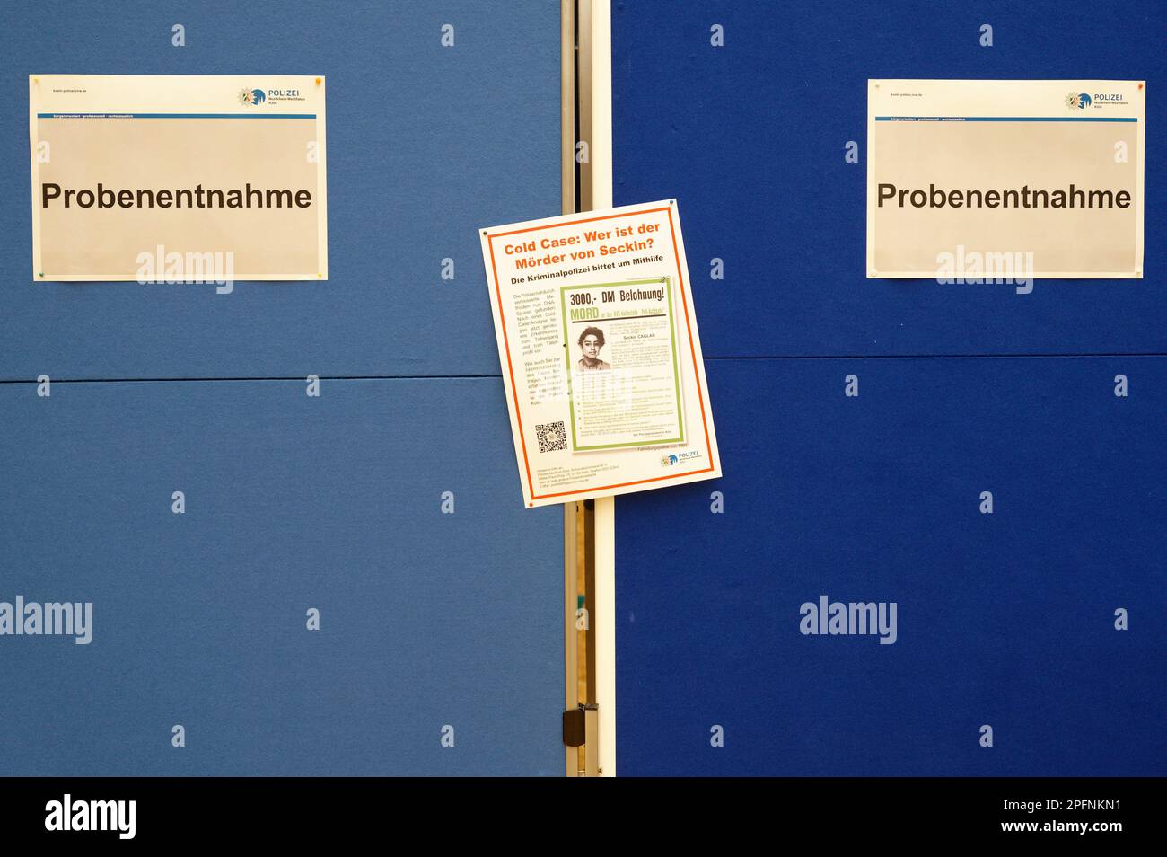 Cologne, Germany. 18th Mar, 2023. A wanted poster hangs on a wall ...