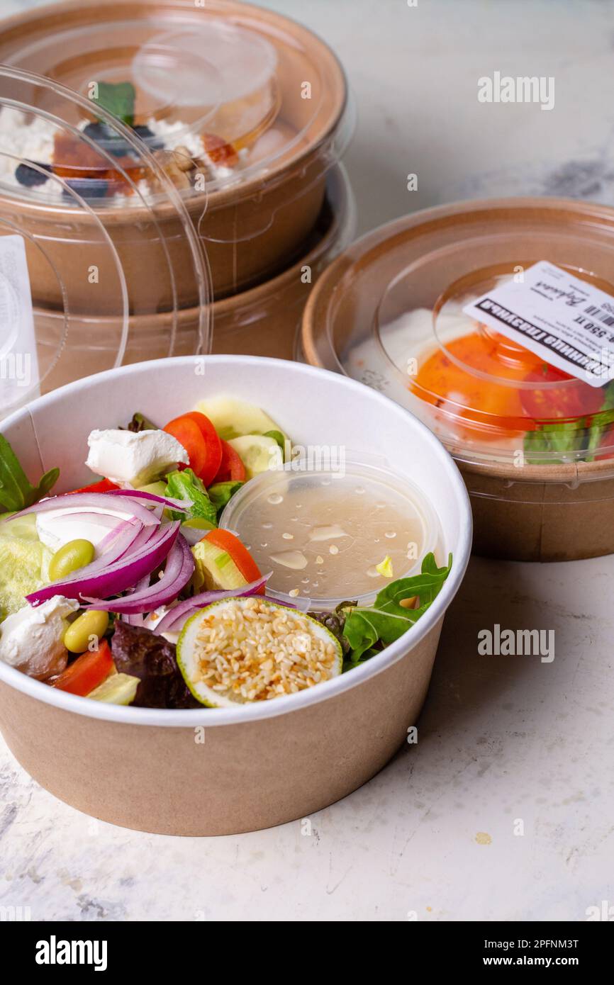 boxes with food for school lunch. a snack at recess Stock Photo - Alamy
