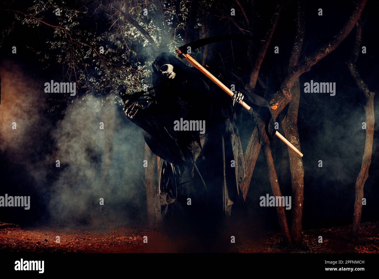 Portrait of grim reaper, the angel of death ( Azrael ) lurking through ...