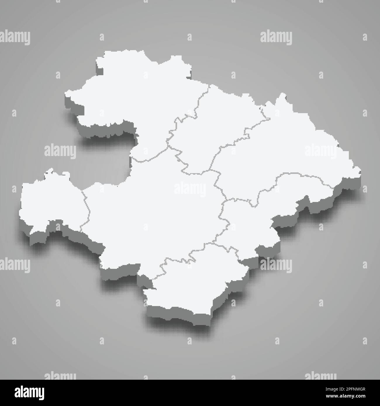 3d isometric map of Razgrad is a province of Bulgaria isolated with ...