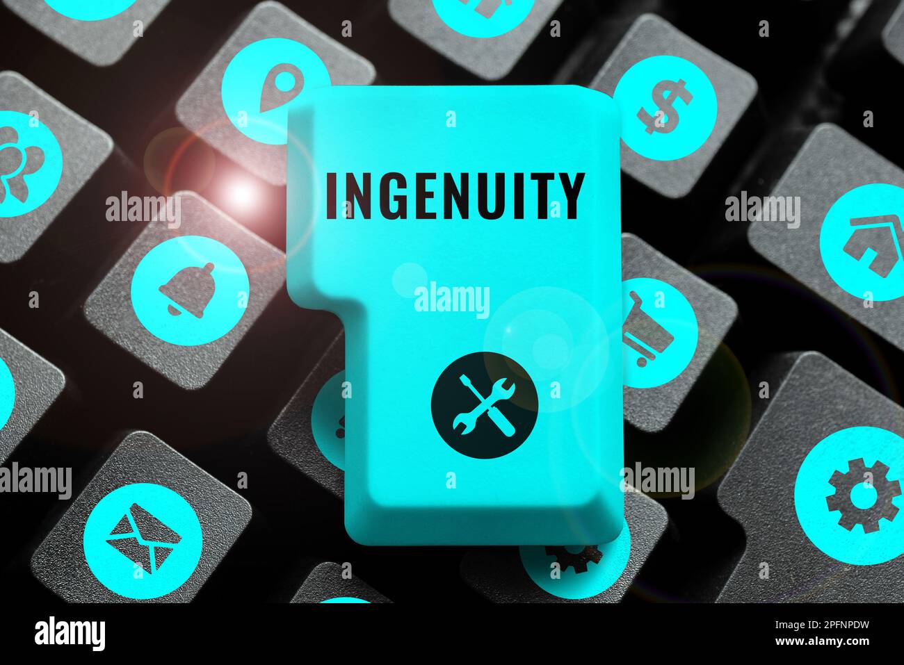 Sign displaying Ingenuity. Word Written on the quality of being clever ...