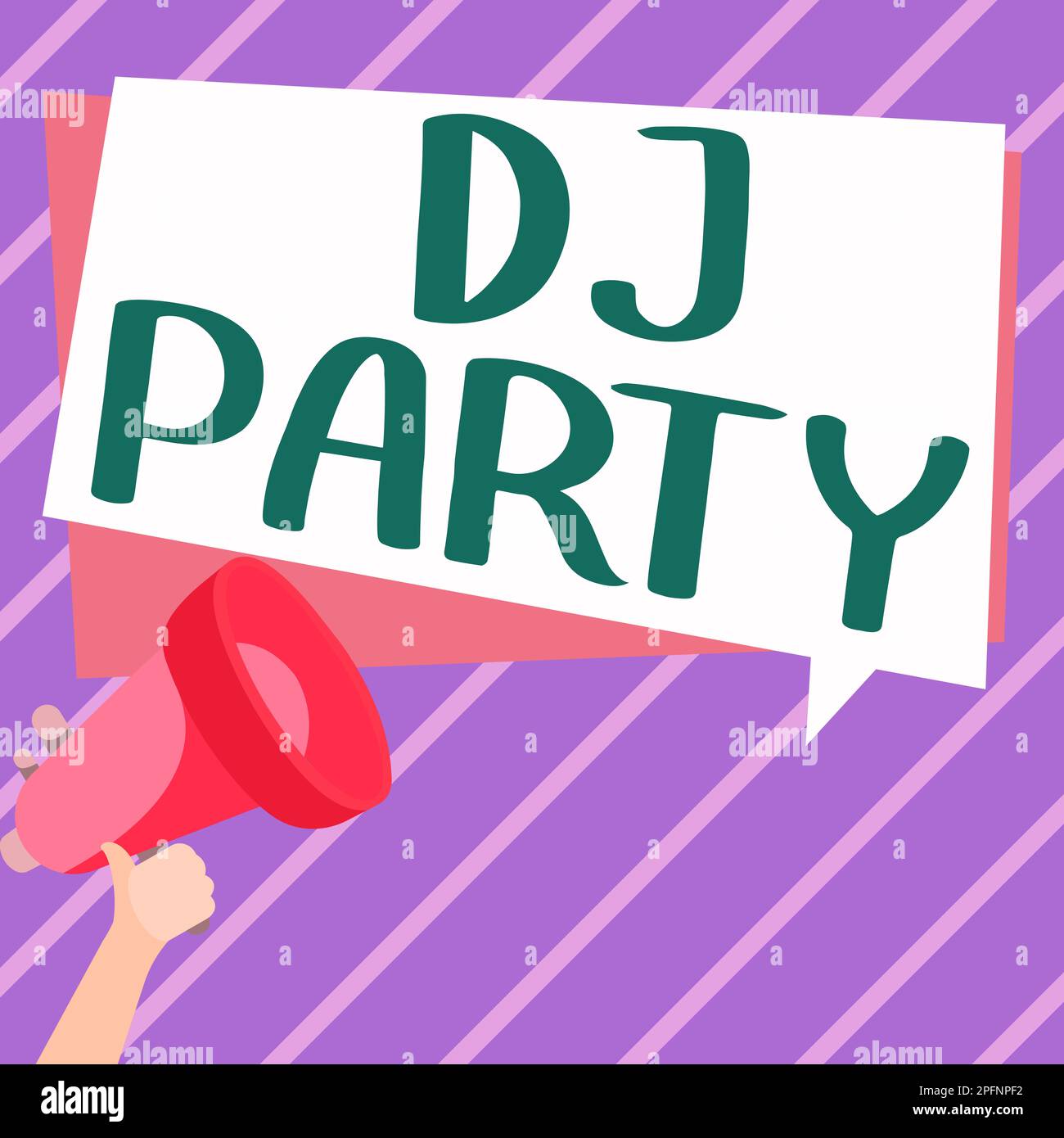 Text caption presenting Dj Party. Concept meaning person who introduces ...