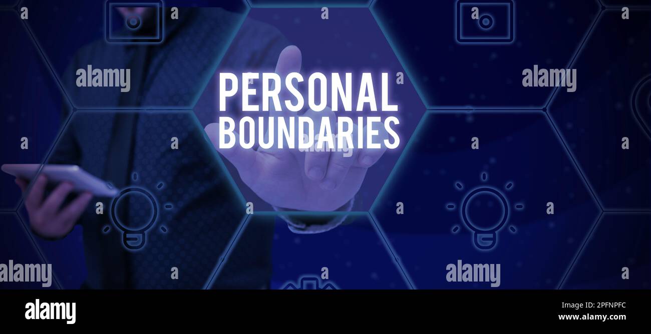Inspiration showing sign Personal Boundaries. Word Written on something ...