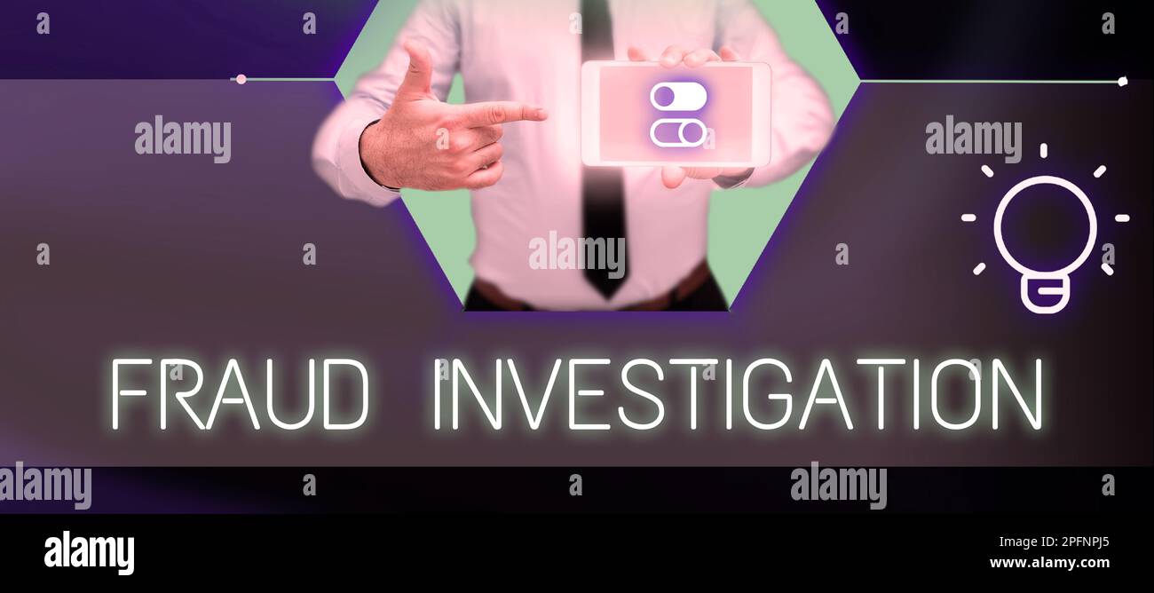 Text caption presenting Fraud Investigation. Business showcase process ... Text caption presenting Fraud Investigation. Business showcase process ...