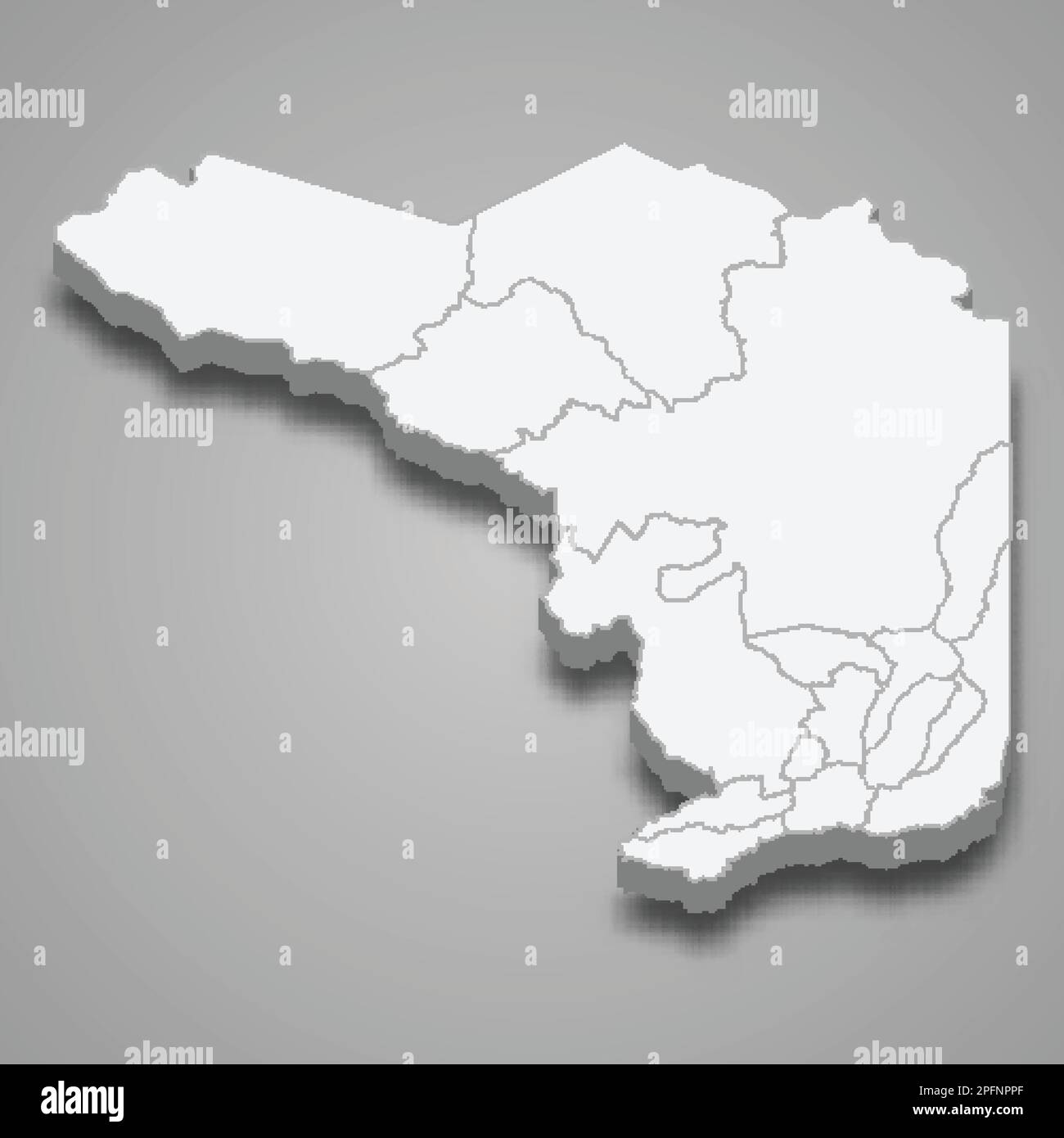 3d isometric map of Alajuela is a province of Costa Rica isolated with ...