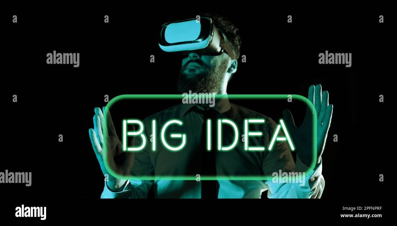 Text sign showing Big Idea. Word Written on Having great creative ...