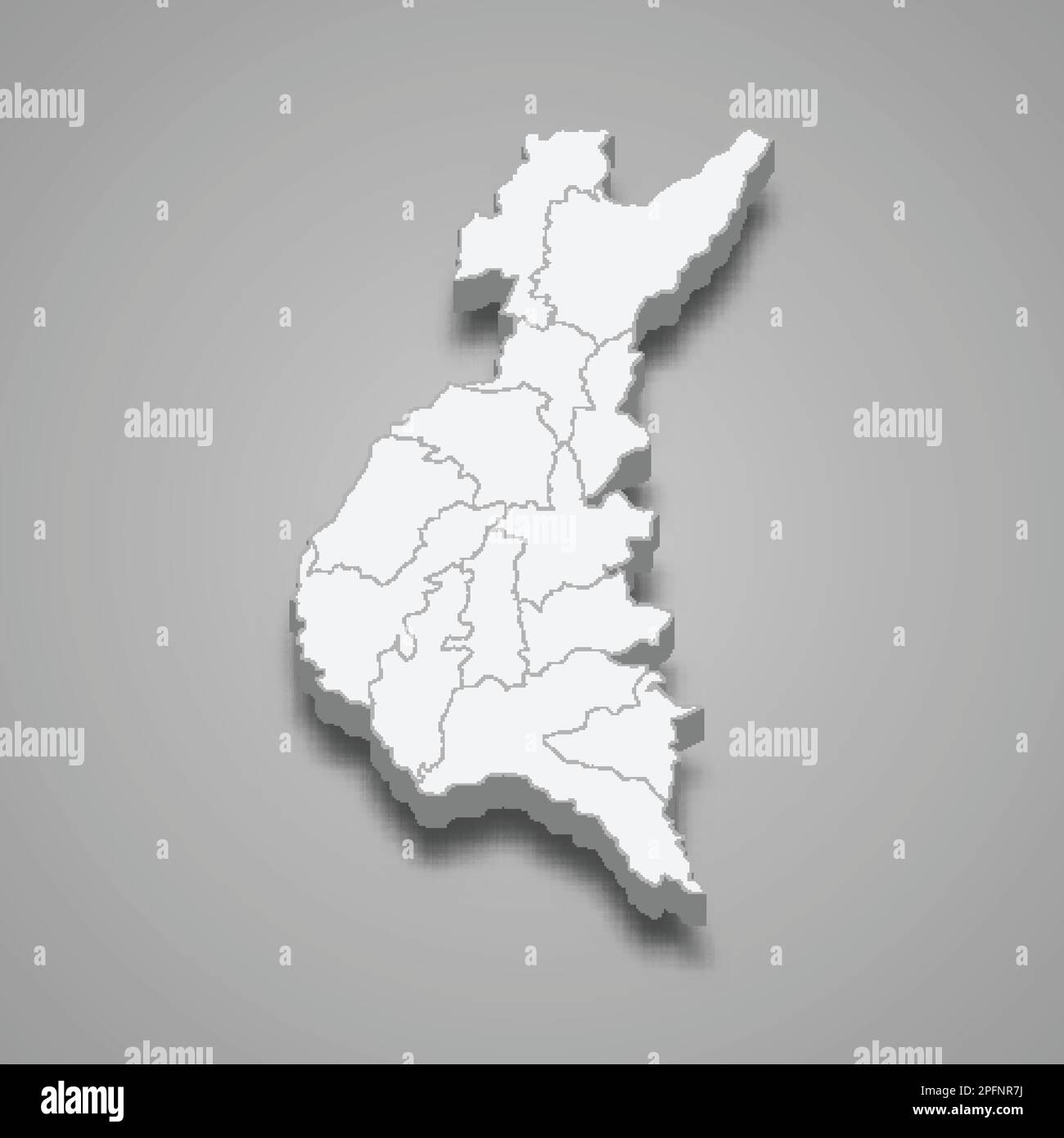 3d isometric map of Los Rios is a province of Ecuador isolated with ...