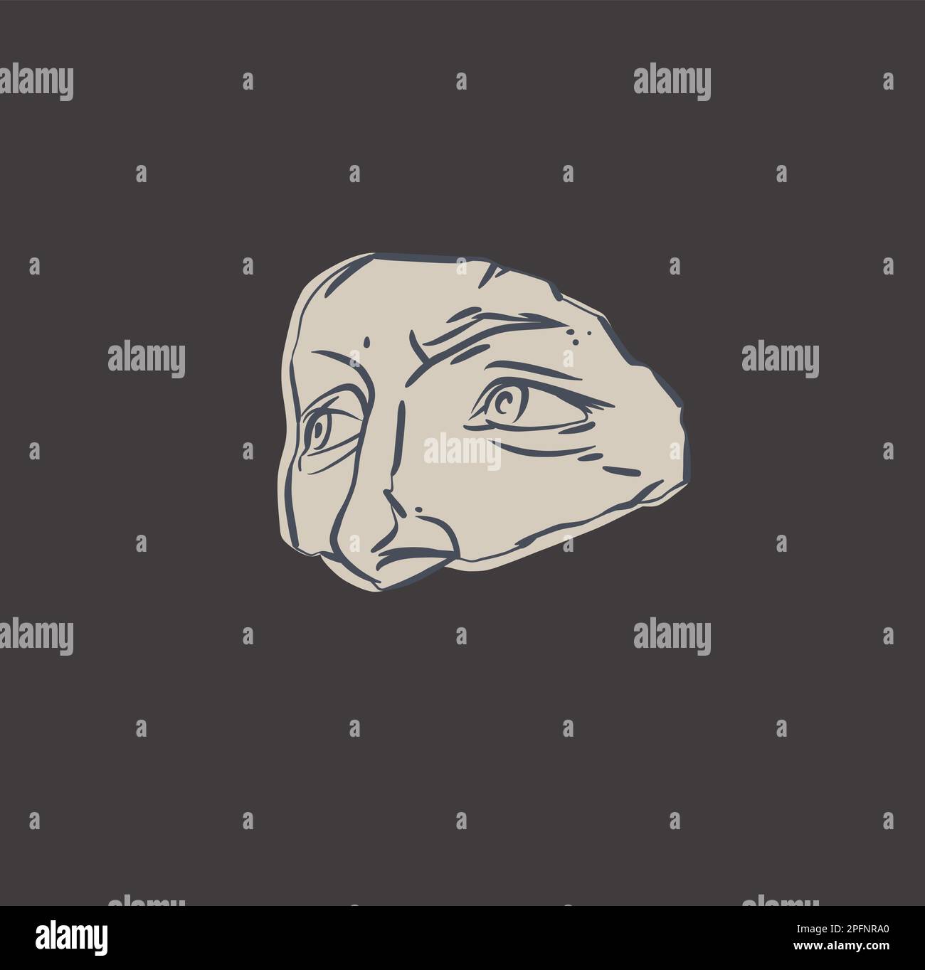 Hand drawn vector abstract outline,graphic,line art greek ancient ...