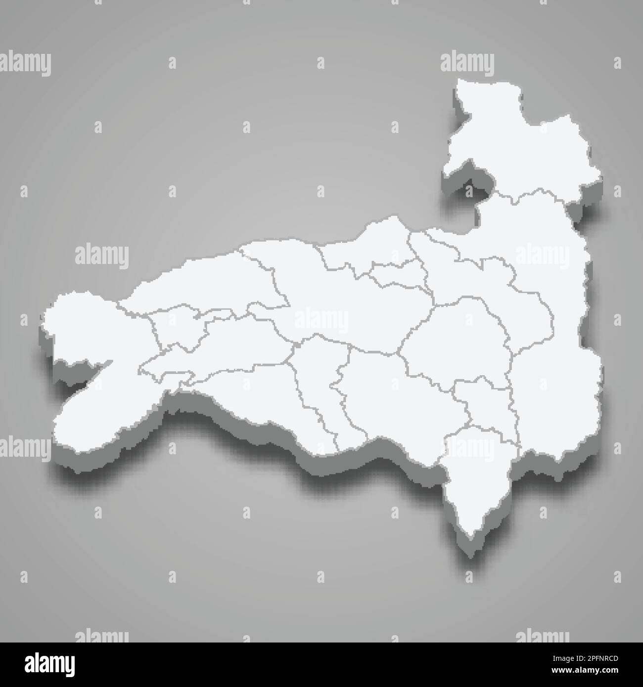 3d isometric map of Loja is a province of Ecuador isolated with shadow ...