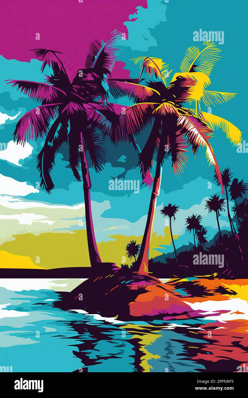 Pop art island hi-res stock photography and images - Alamy