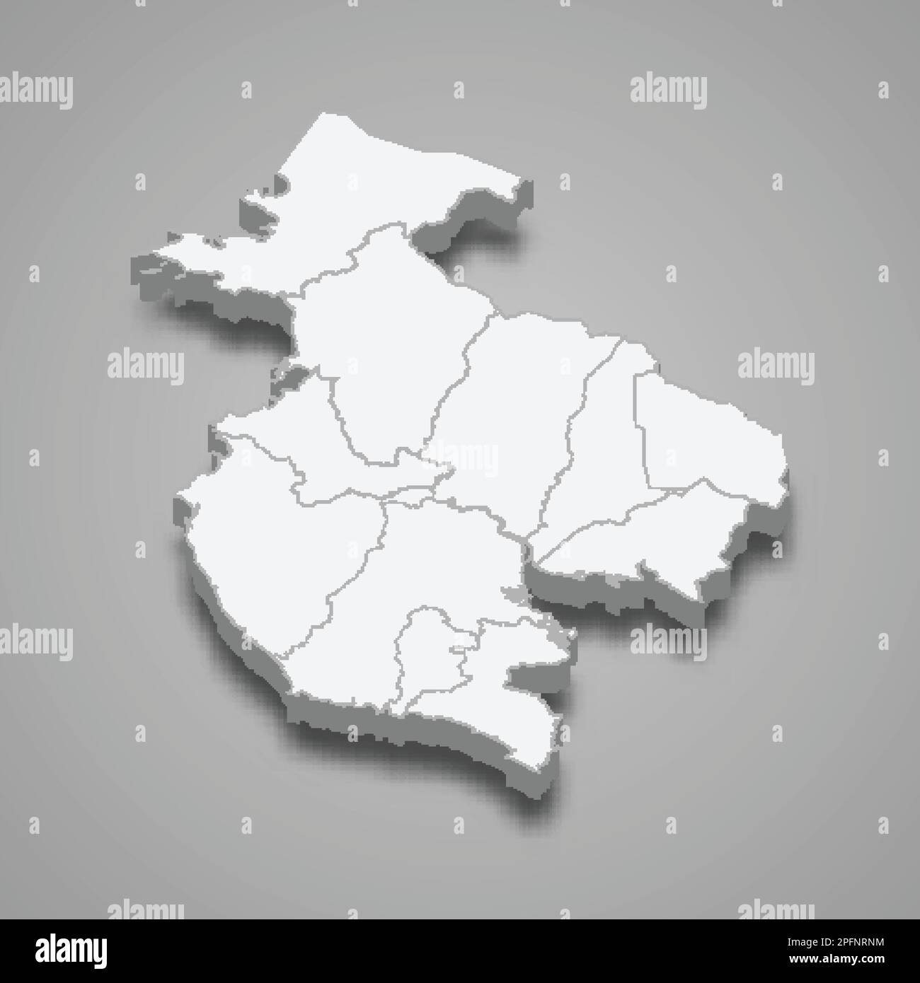 3d isometric map of Guanacaste is a province of Costa Rica isolated ...
