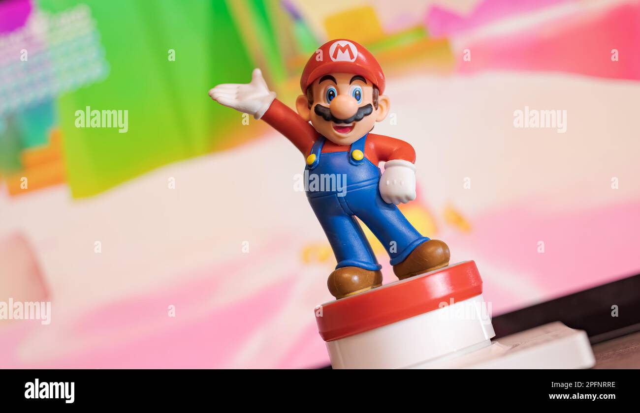 MOSCOW, RUSSIA - September 08, 2022: Super Mario Bros figure character ...