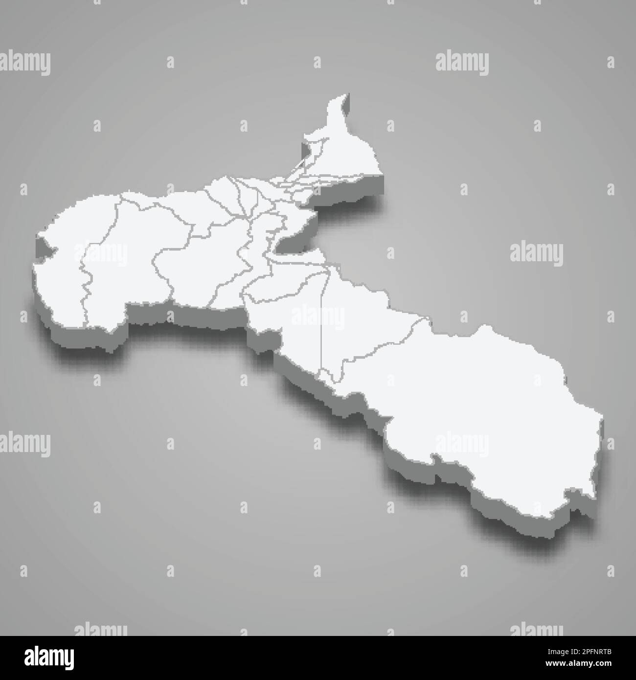 3d isometric map of San Jose is a province of Costa Rica isolated with ...