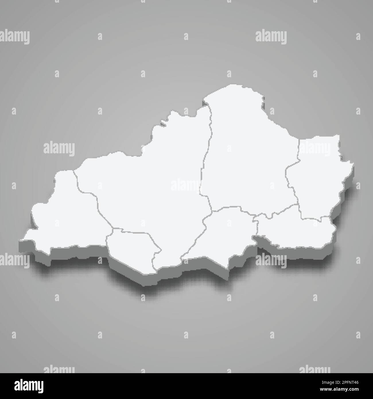 3d isometric map of Jalapa is a province of Guatemala isolated with ...