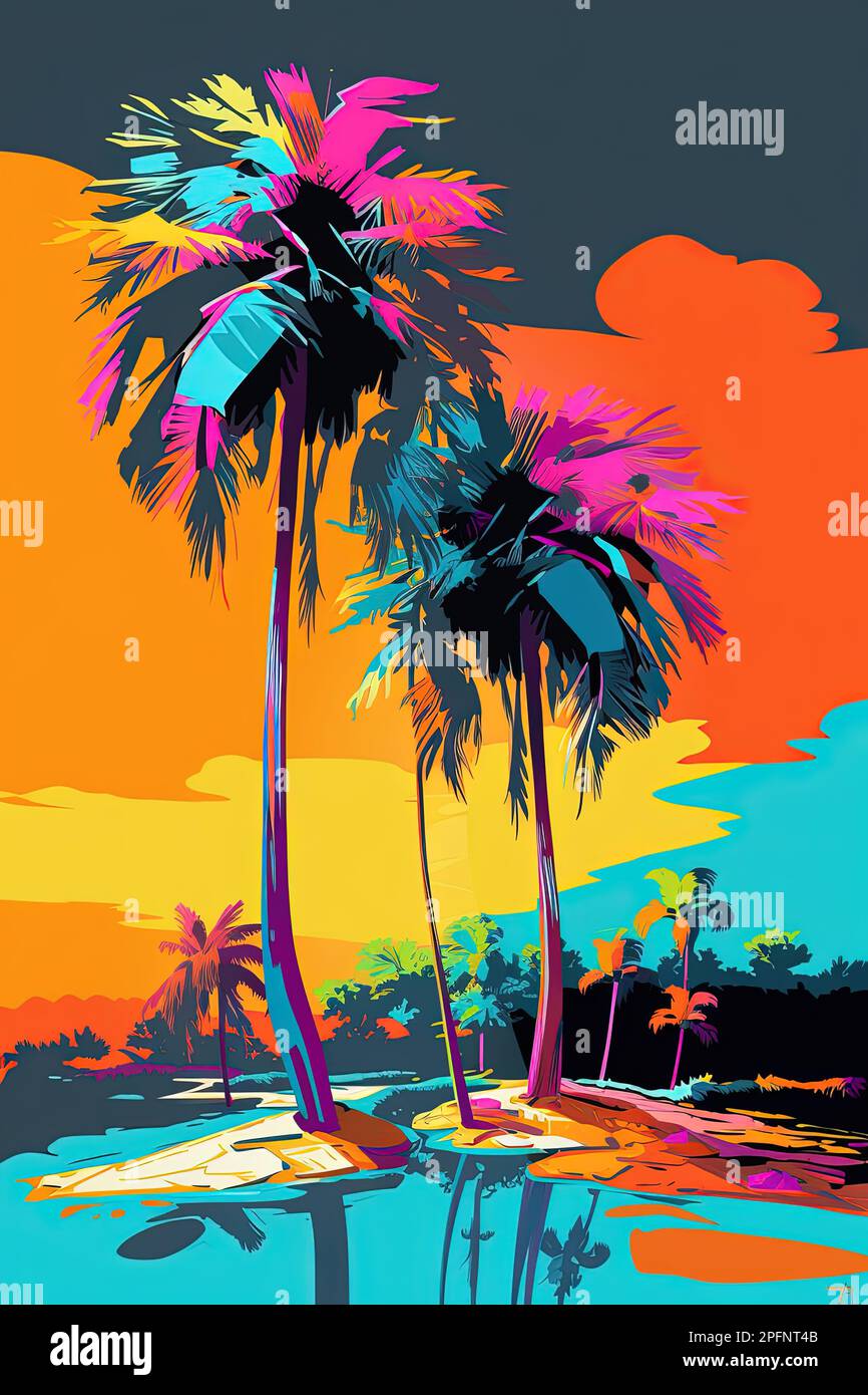 Pop art island hi-res stock photography and images - Alamy