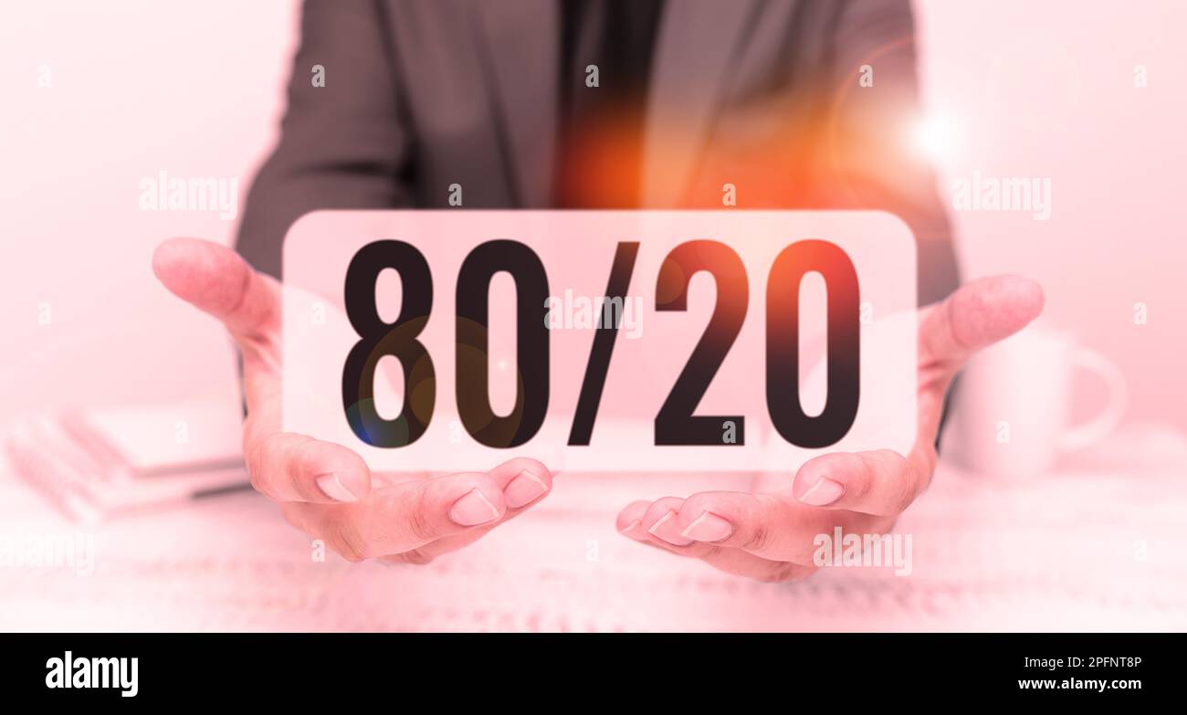 Conceptual display 80 20 percent. Concept meaning Pareto principle of ...