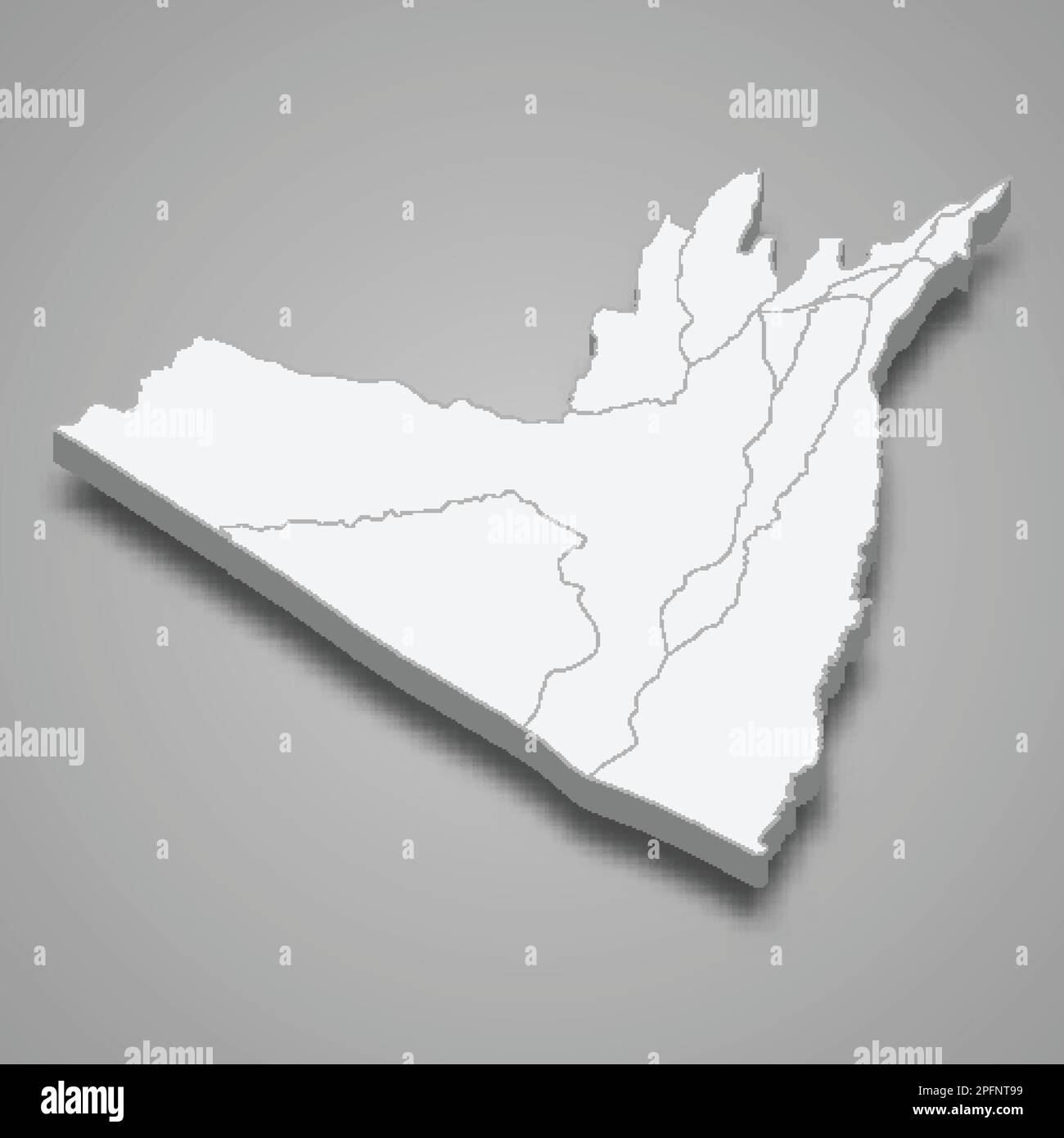 3d isometric map of Retalhuleu is a province of Guatemala isolated with ...