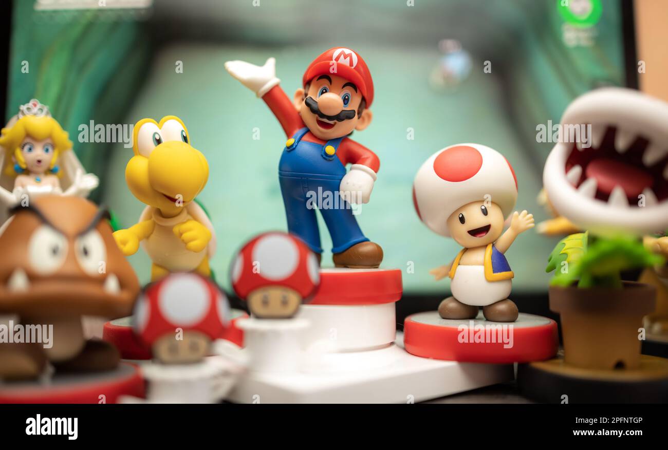 MOSCOW, RUSSIA - September 08, 2022: Super Mario Bros figure character ...