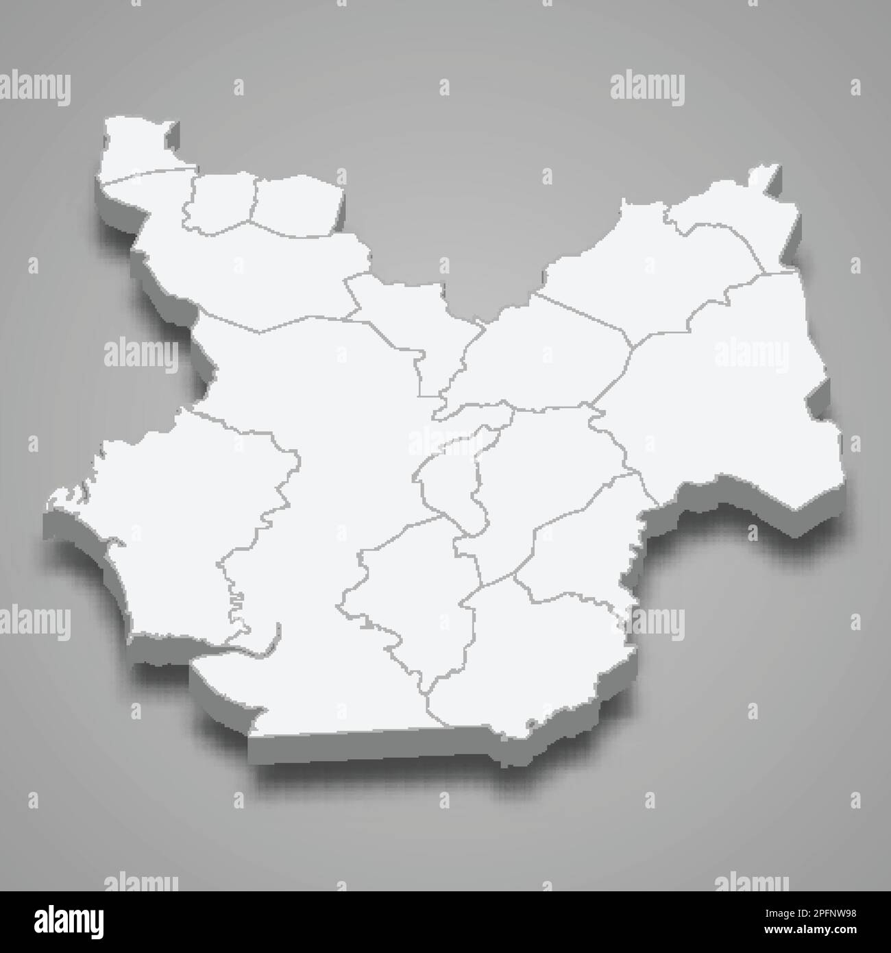 3d isometric map of Choluteca is a province of Honduras isolated with ...