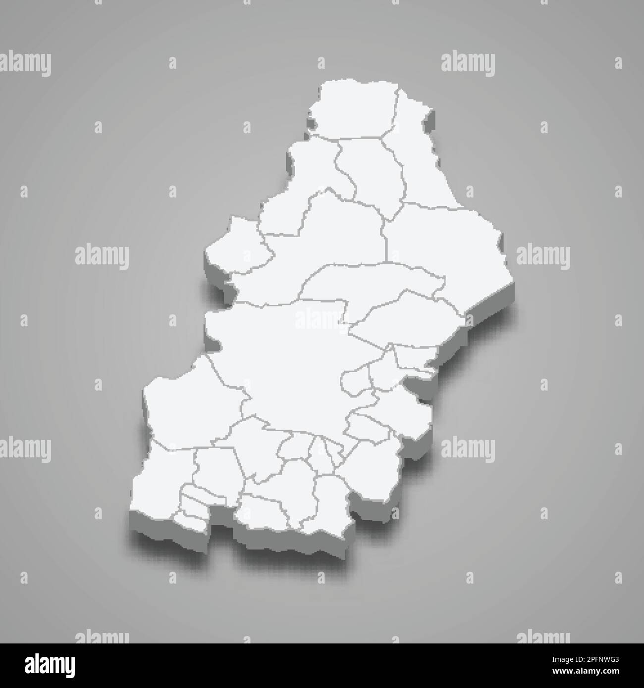 3d isometric map of Francisco Morazan is a province of Honduras ...