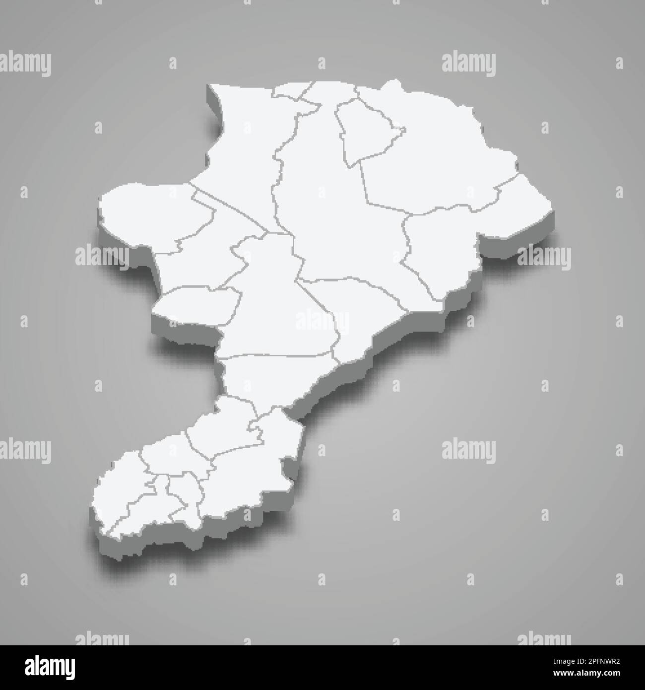3d isometric map of Intibuca is a province of Honduras isolated with ...
