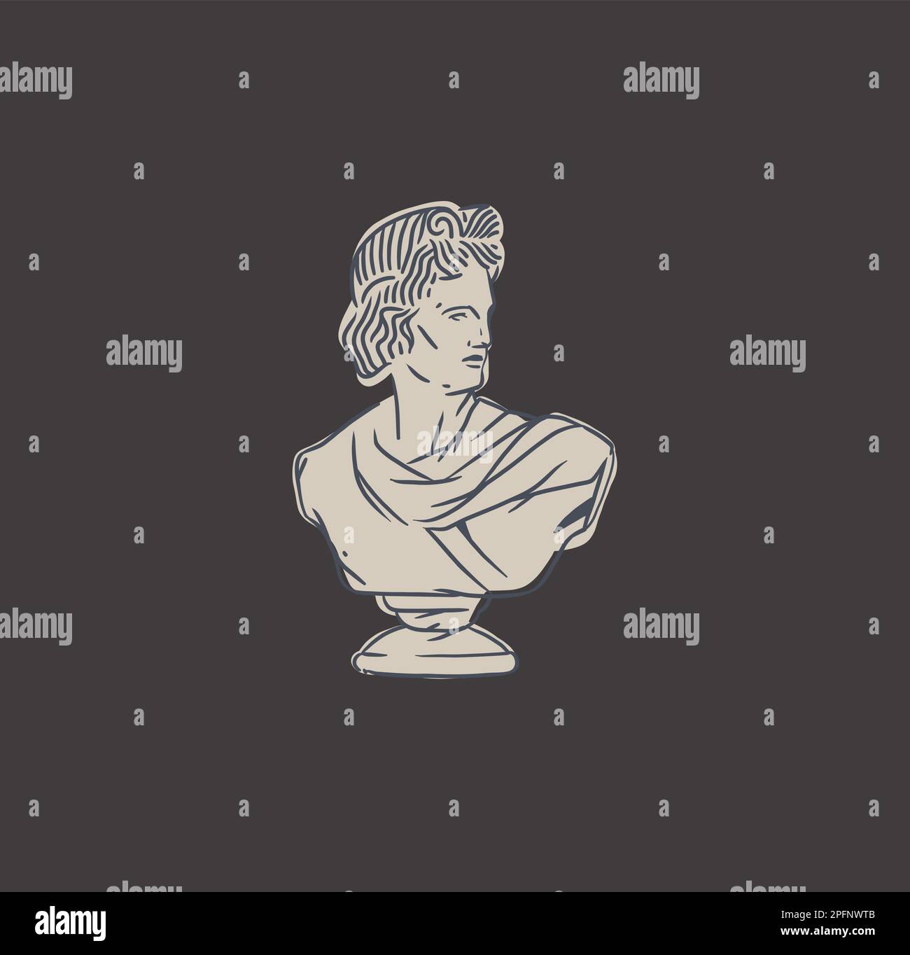 Hand drawn vector abstract outline,graphic,line art greek ancient ...