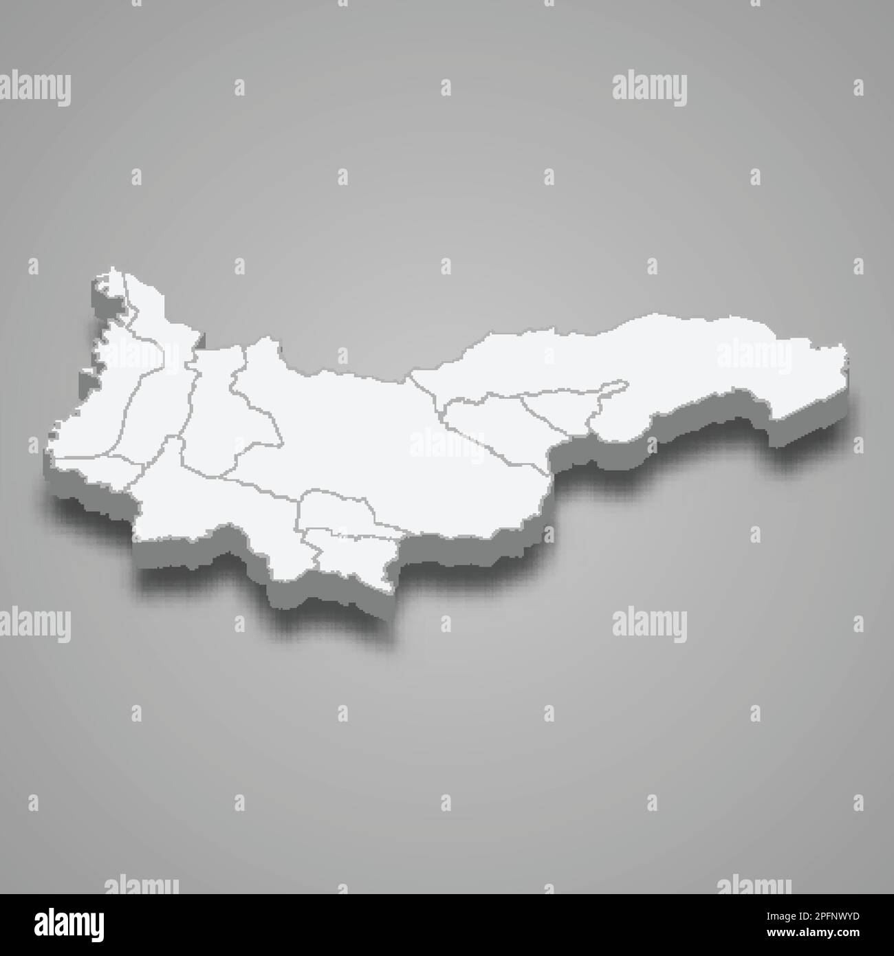 3d isometric map of Yoro is a province of Honduras isolated with shadow ...