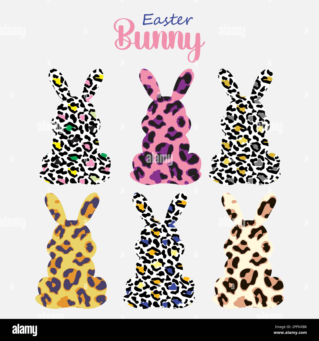 Easter Bunny With Leopard Print For Easter Decor, Invitations, Posters ...